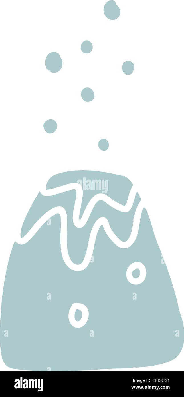 Hand drawn volcano Vector doodle scandinavian icon. Hand drawn color ...