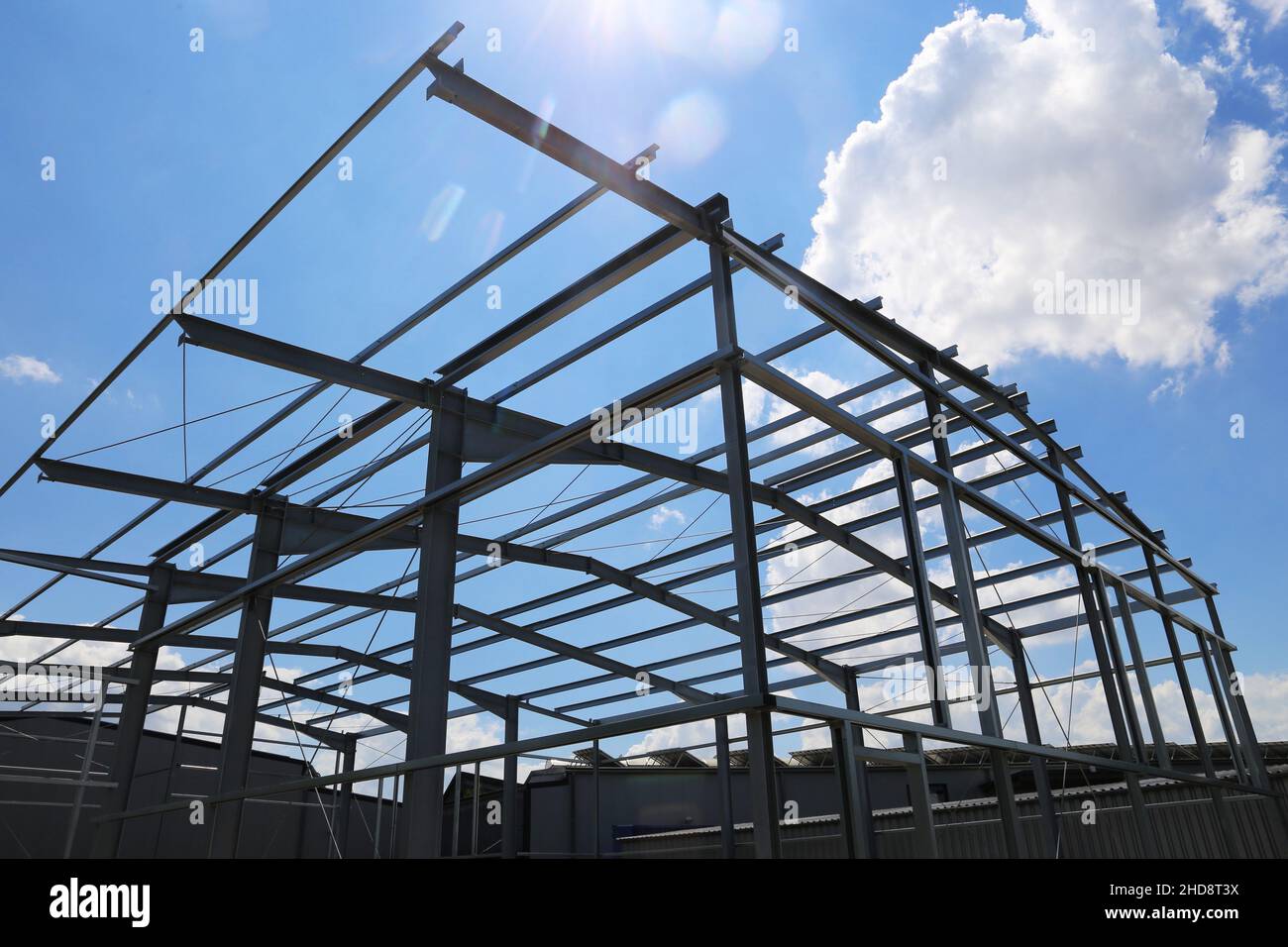 Commercial building, trade hall under construction Stock Photo - Alamy