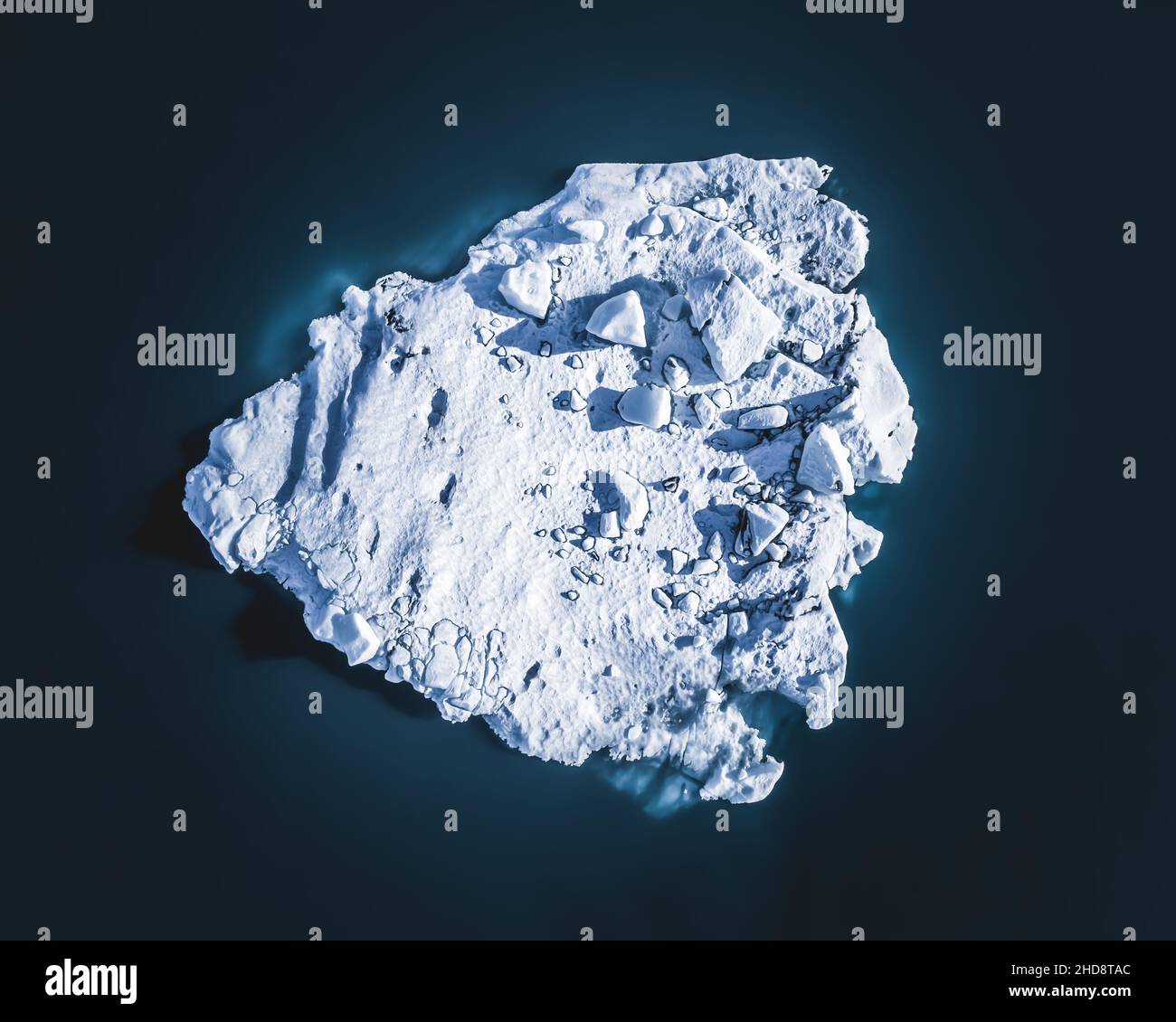 An aerial view of an iceberg on an ocean Stock Photo - Alamy