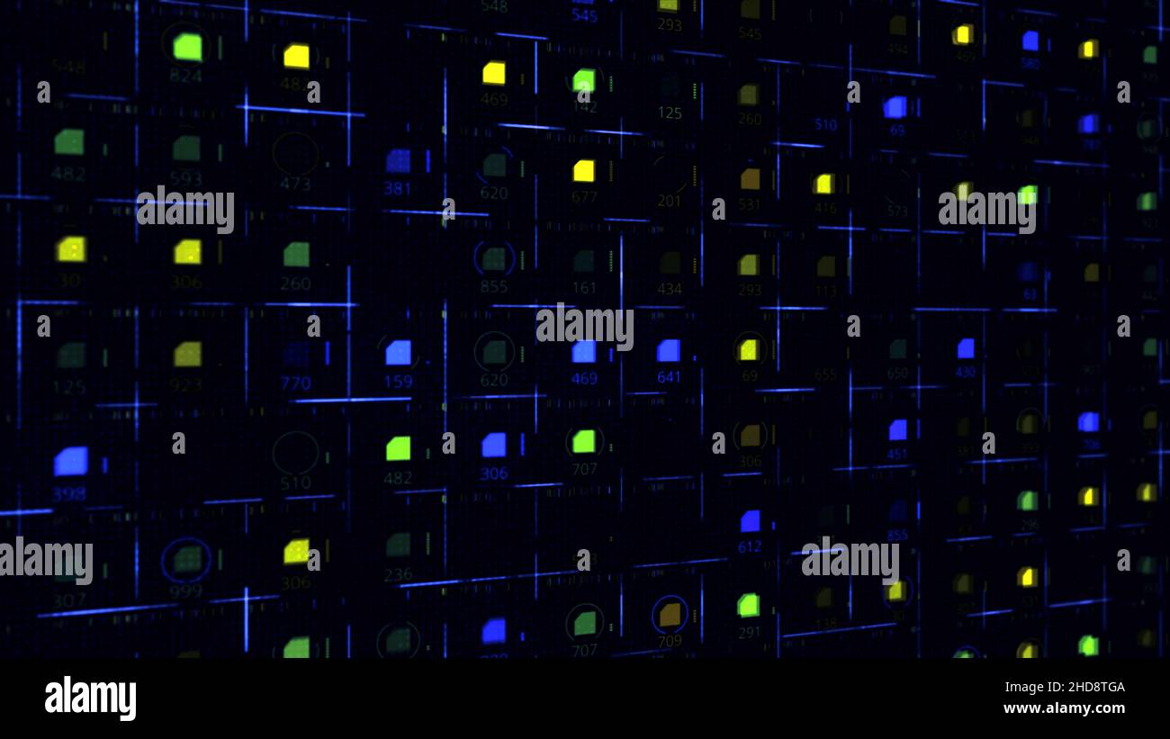 An innovative technology of 3d square CPU processor placed against ...