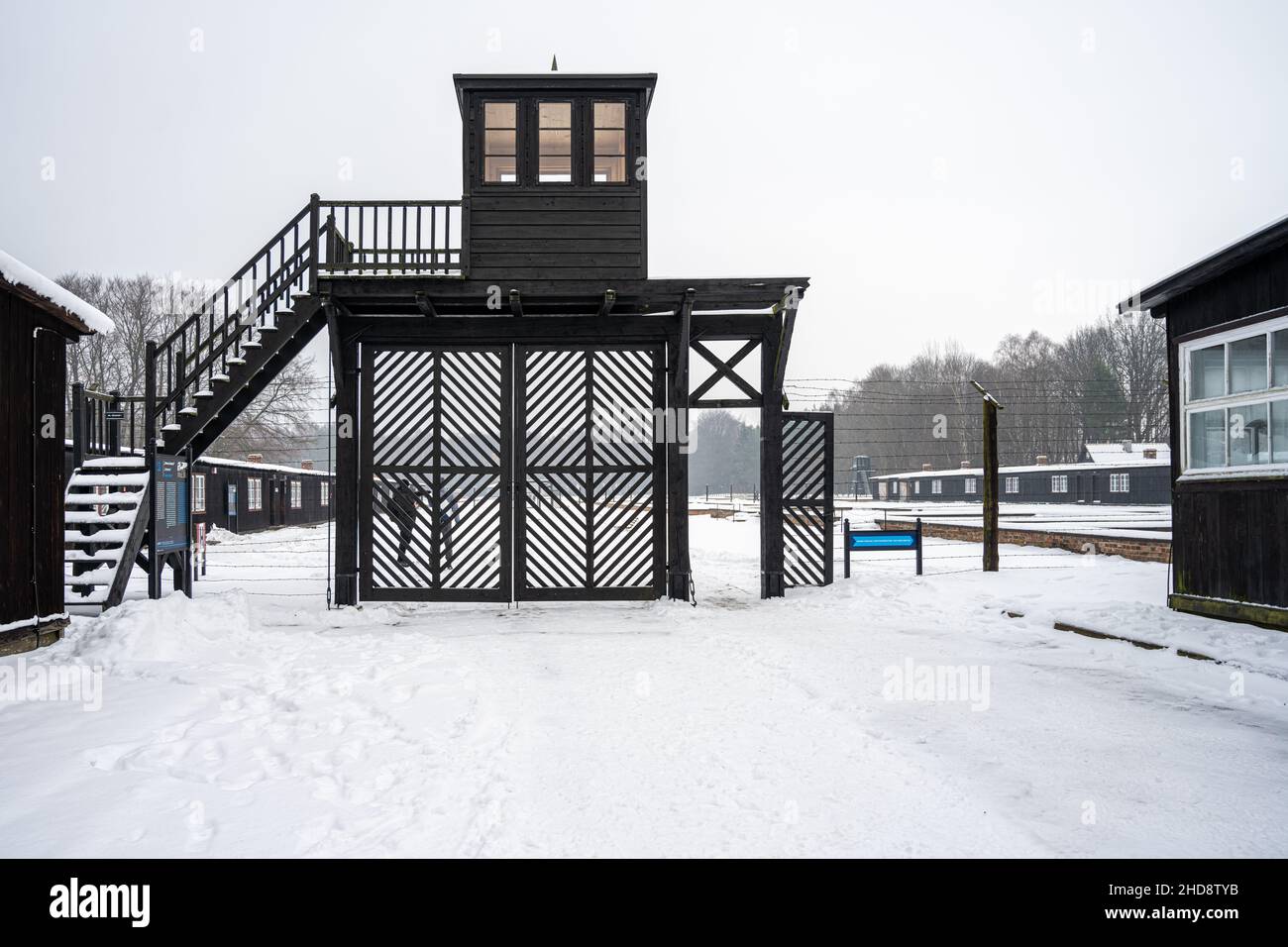 December 30, 2021 - Stutthof, Poland: Guard post tower at the Nazi ...