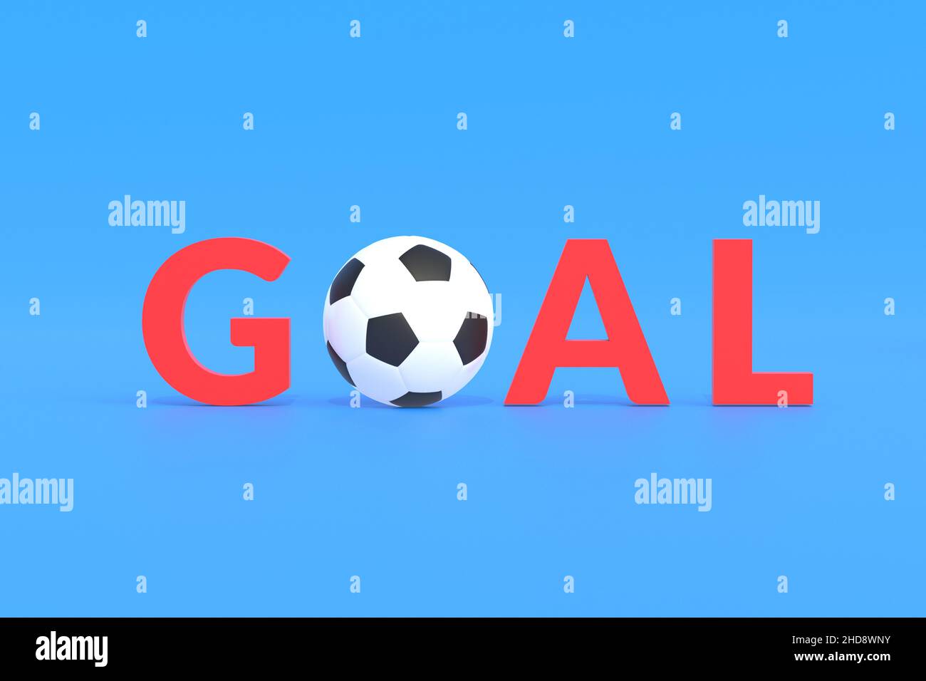 Word goal with soccer ball on blue background. Games for leisure. Fair ...