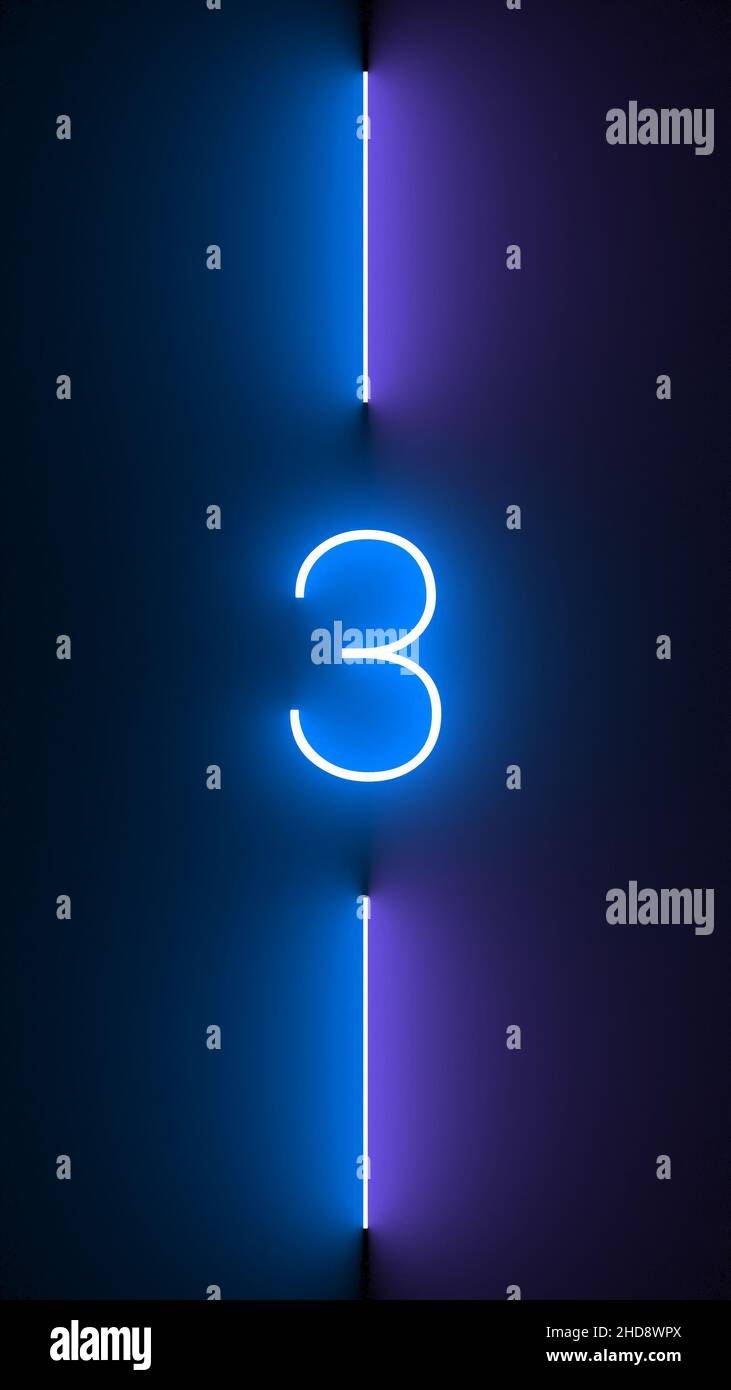 Illuminated number 3 sign hi-res stock photography and images - Alamy