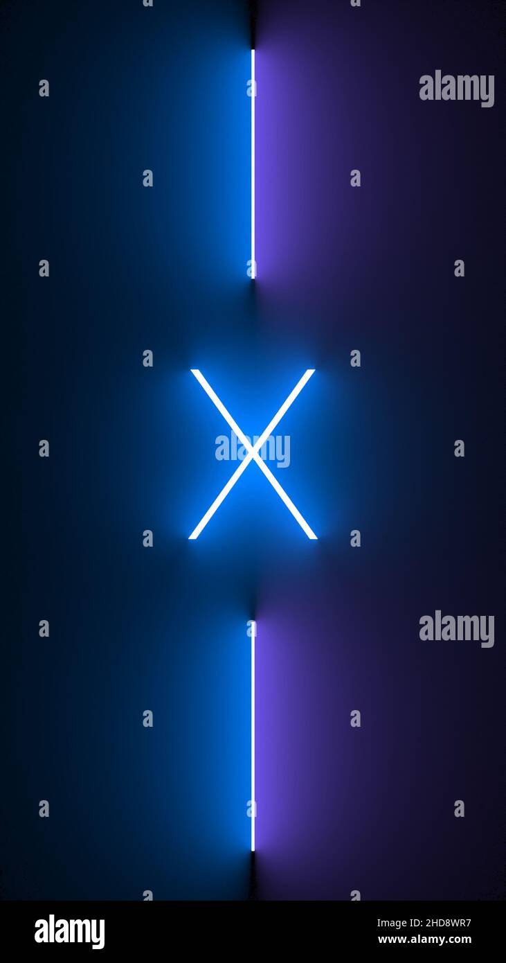 An illustration of a neon letter X isolated on black background Stock ...
