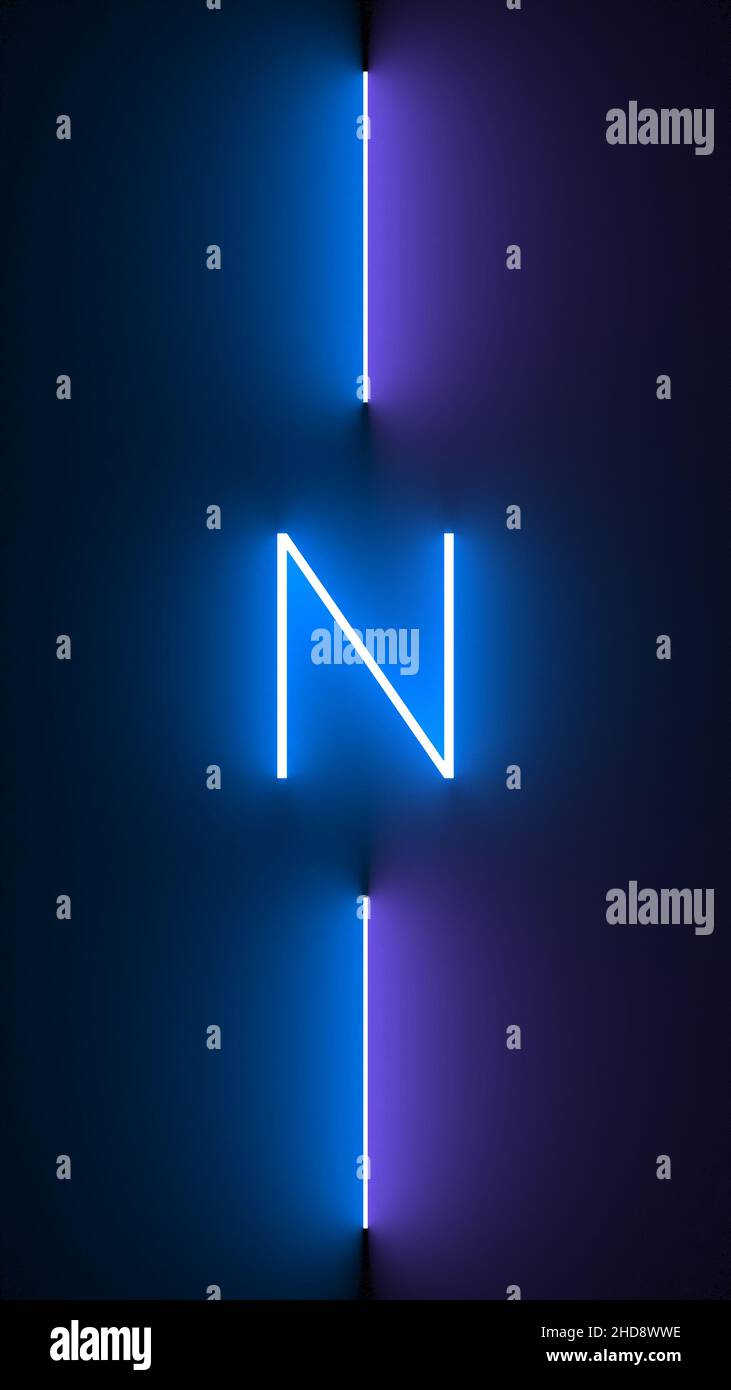 An illustration of a neon letter isolated on black background Stock ...