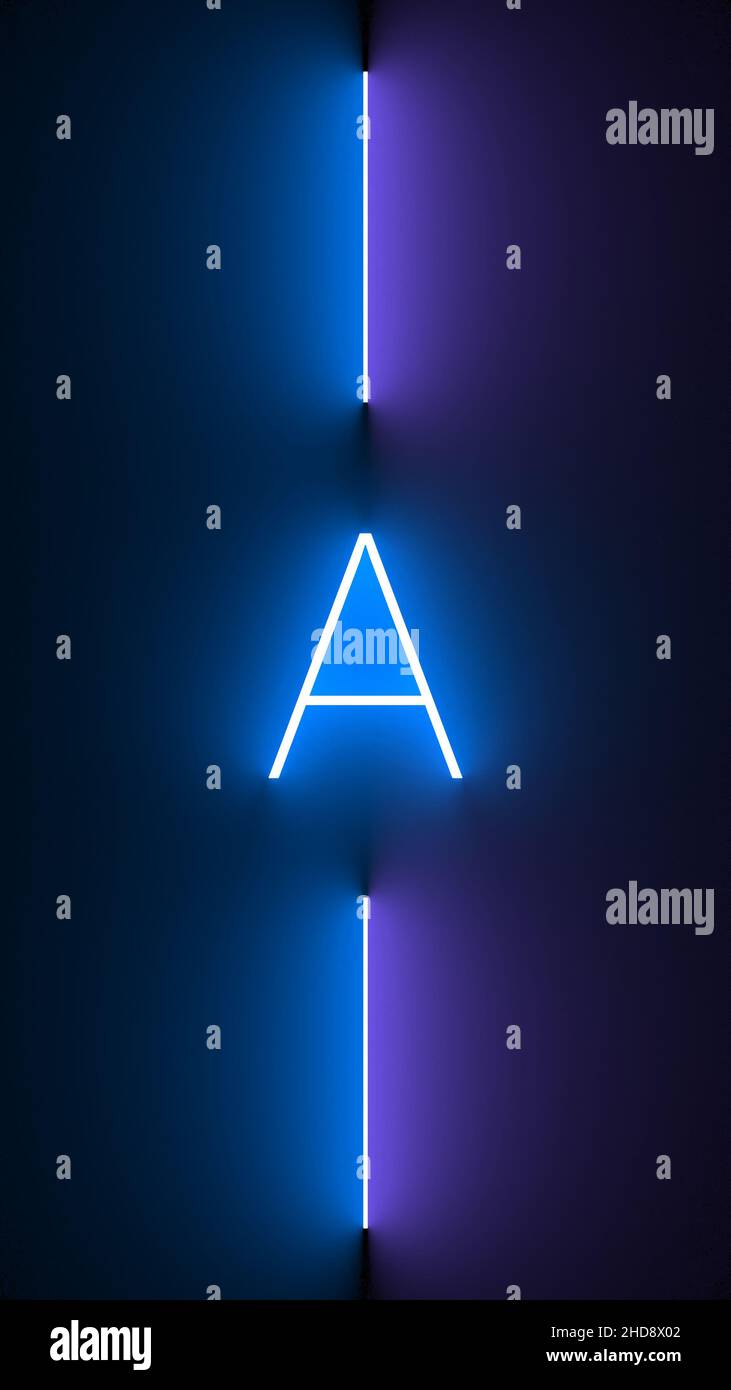 An illustration of a neon letter A isolated on black background Stock ...