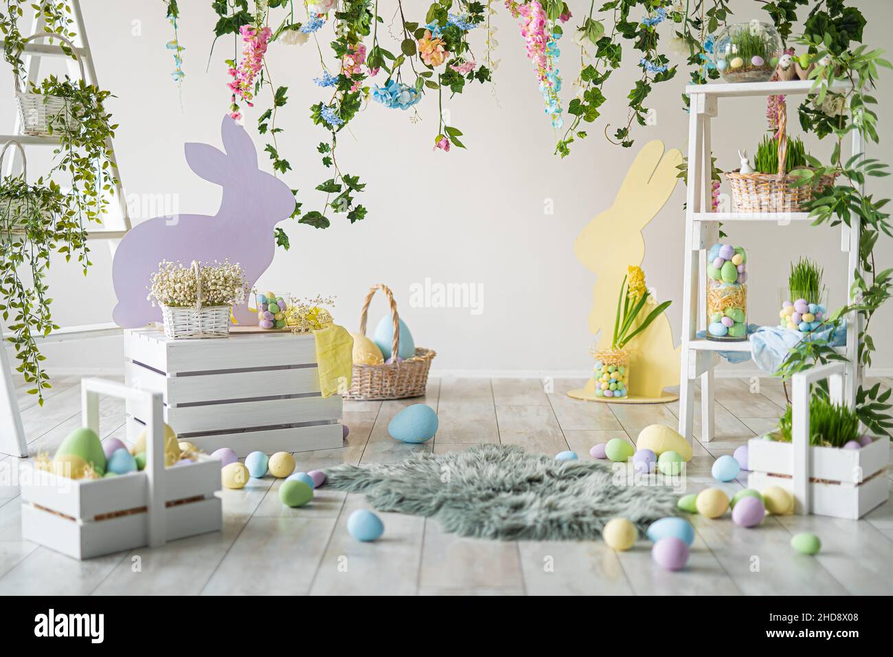 Backdrop for photo studio with easter interior for kids and family ...