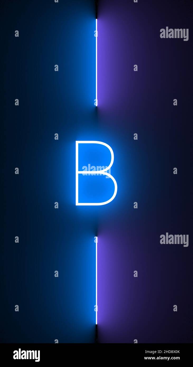 An illustration of a neon letter B isolated on black background Stock ...