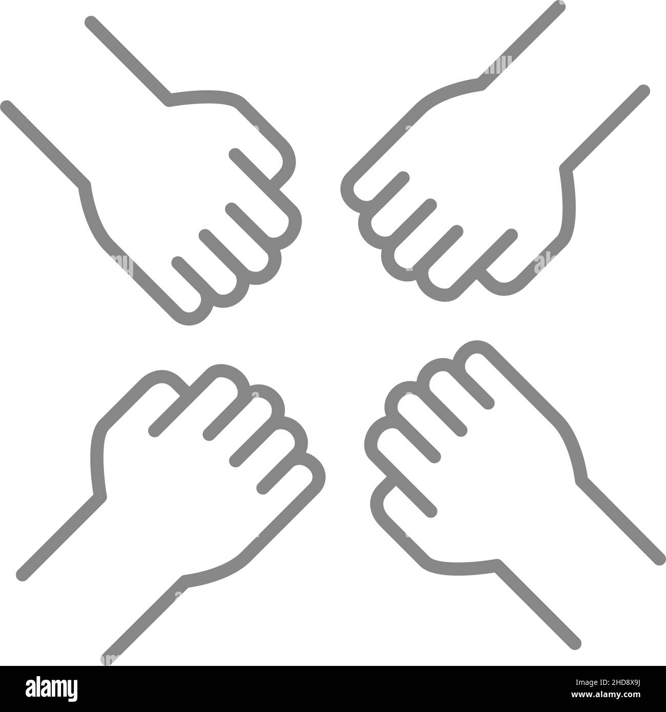Teamwork line icon. Friendship, group of people symbol Stock Vector ...