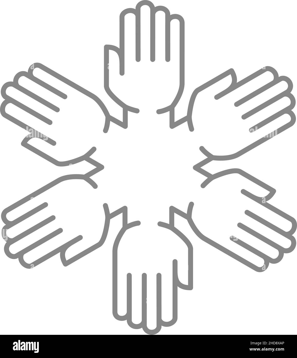 Teamwork line icon. Togetherness, support, partnership symbol Stock ...