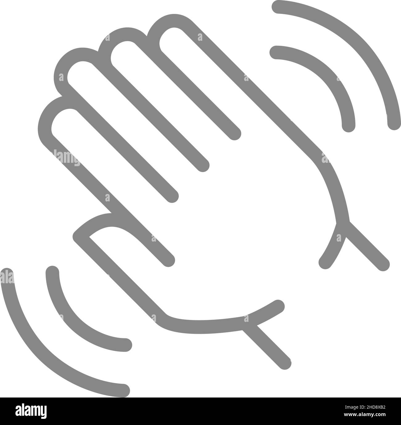 Wave hand greeting gesture Black and White Stock Photos & Images - Alamy