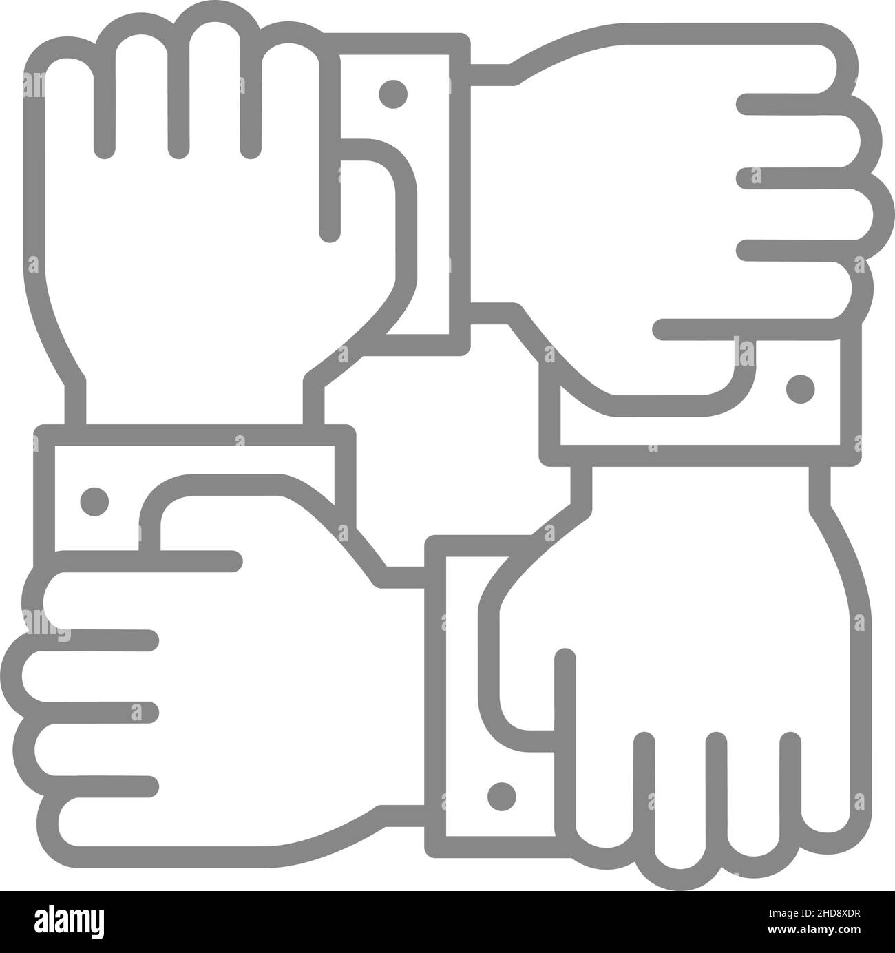 Cooperation line icon. Team work, solidarity symbol Stock Vector Image ...