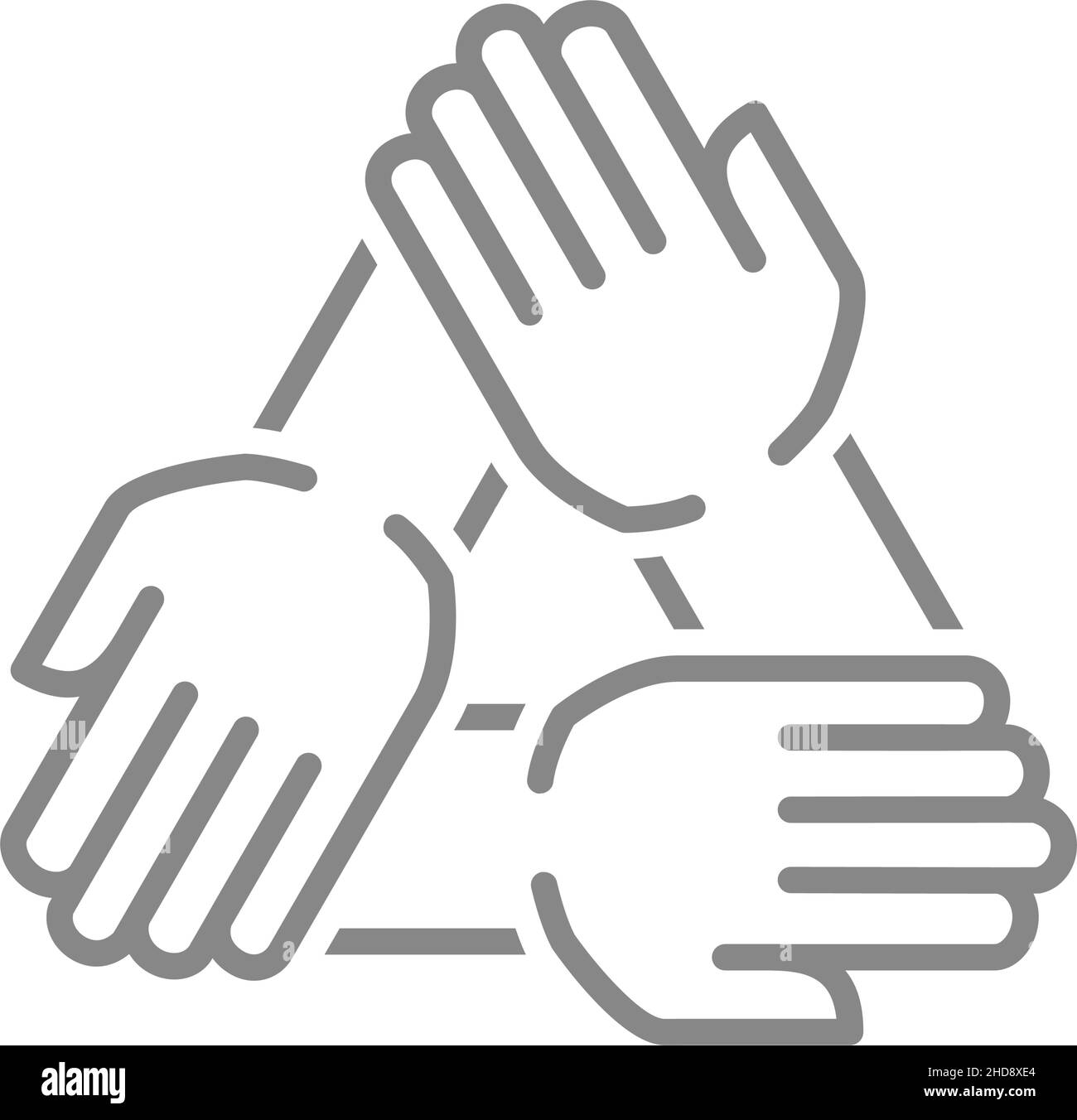 Team building line icon. Teamwork, cooperation symbol Stock Vector ...