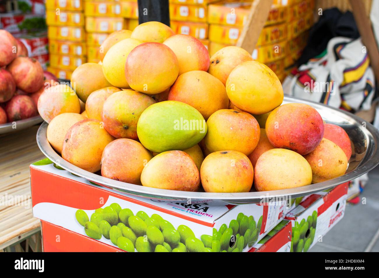 local market Selling fruits and nuts Stock Photo - Alamy