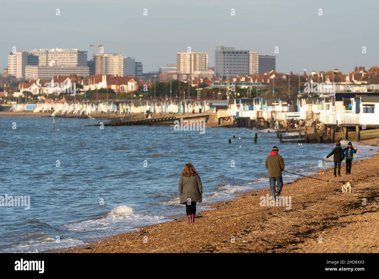 Skyline of the city or town of Southend on Sea, Essex, UK, viewed from ...