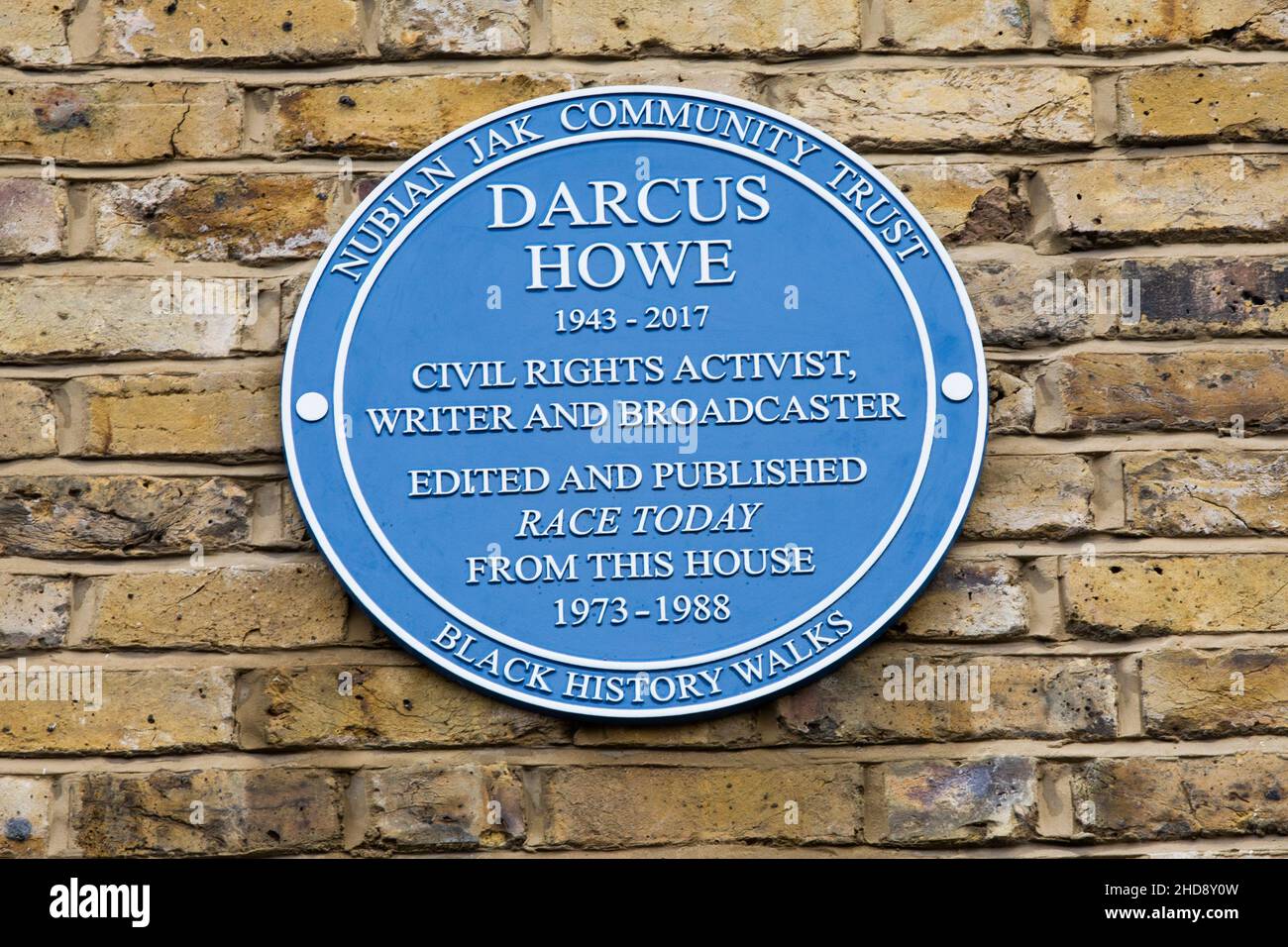 A blue plaque is unveiled for Darcus Howe at 167 Railton Road, Brixton ...