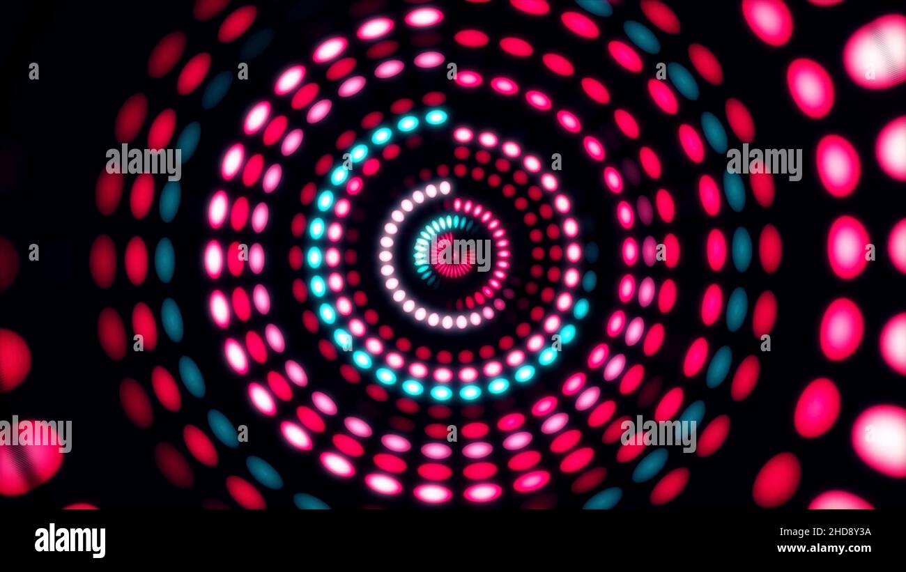 Colorful dance floor with several shining. Sound waves, Dance of lines ...