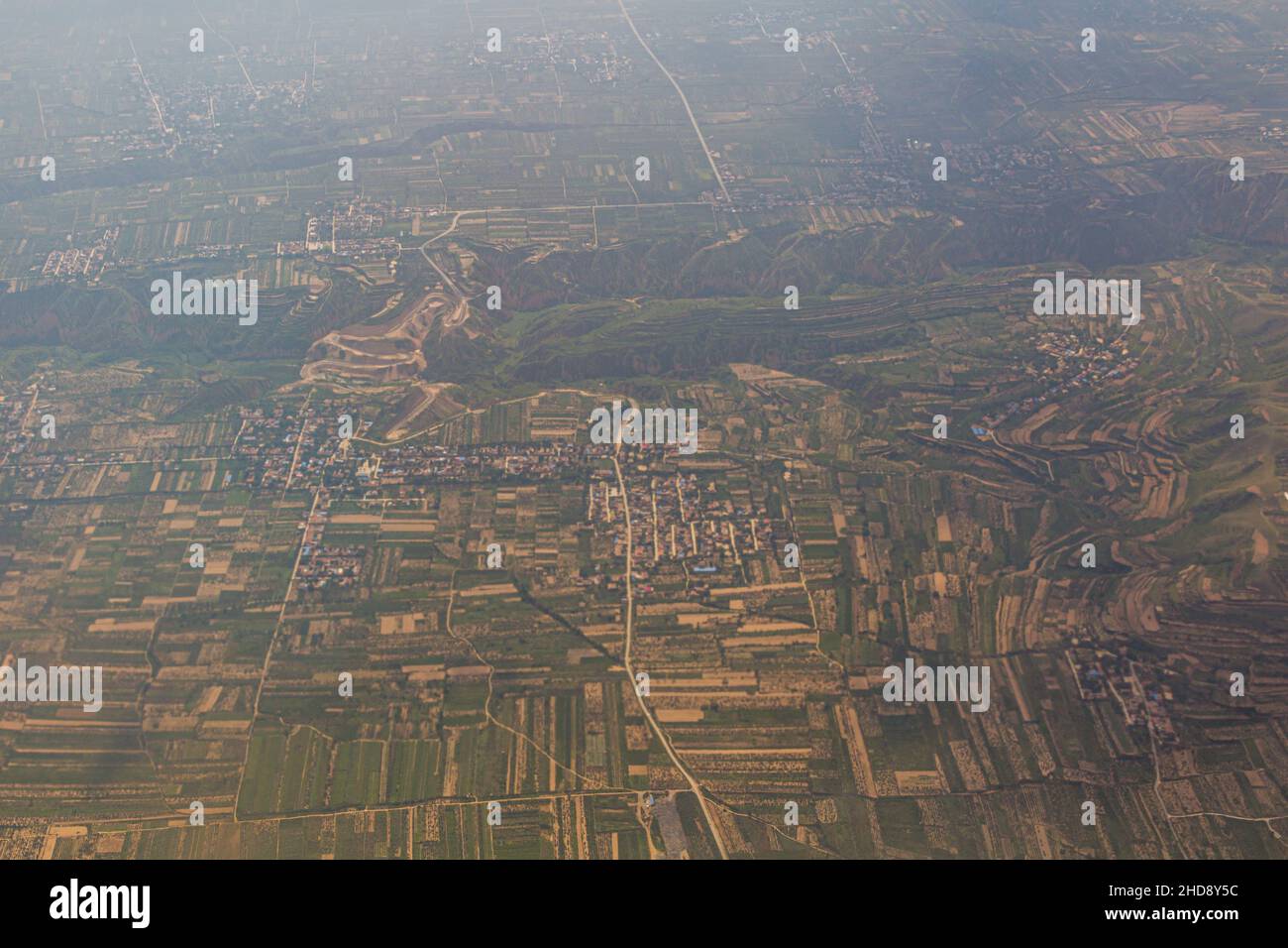 Aerial view of Shaanxi Province landscape, China Stock Photo - Alamy