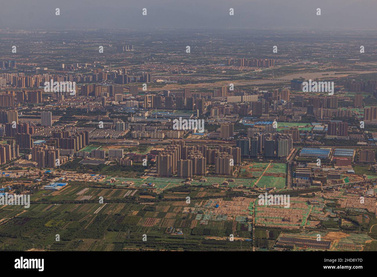 Aerial view of Xianyang, city west of Xi'an, China Stock Photo - Alamy
