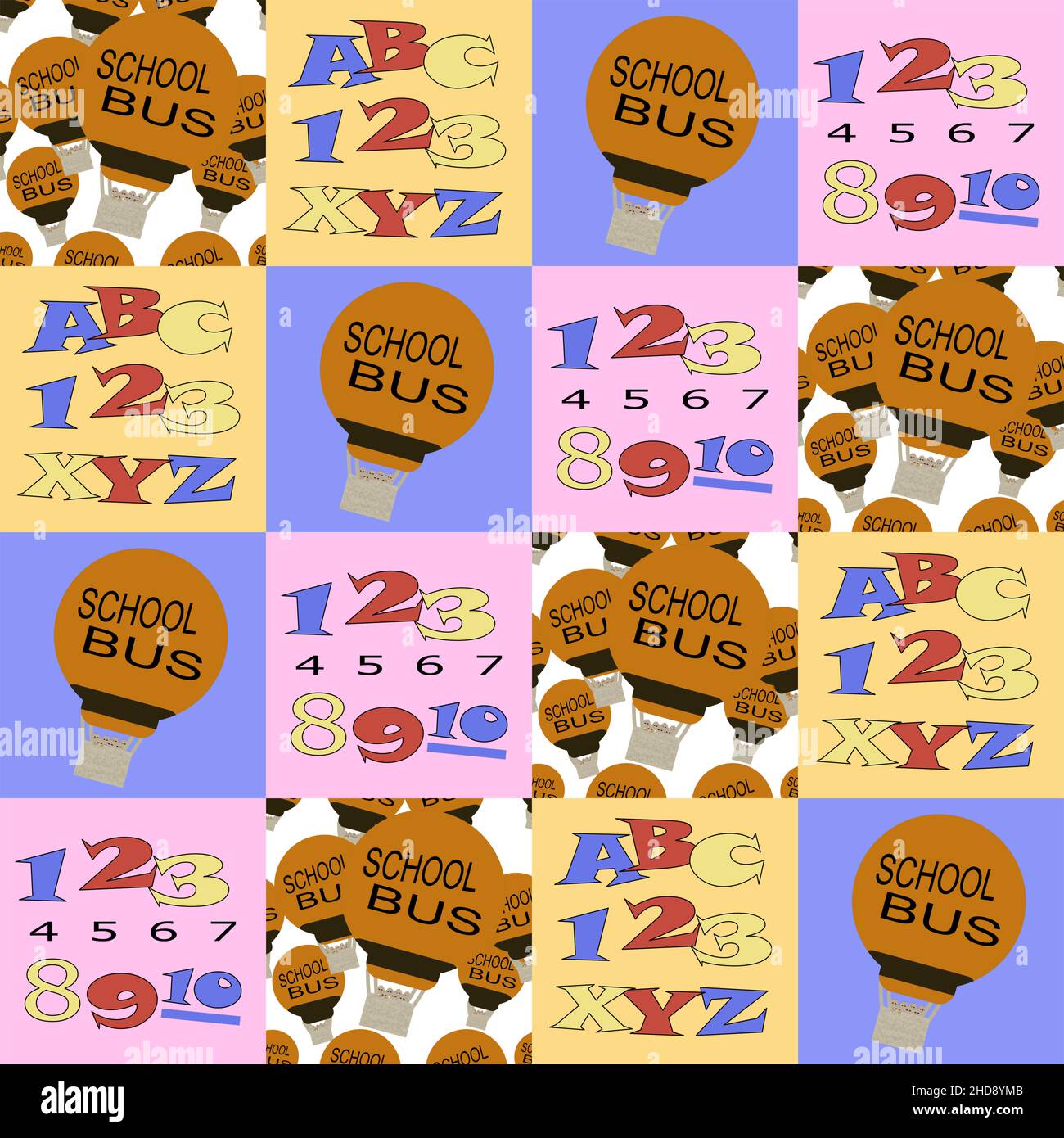 School Kids Colorful Balloon Pattern Stock Photo - Alamy