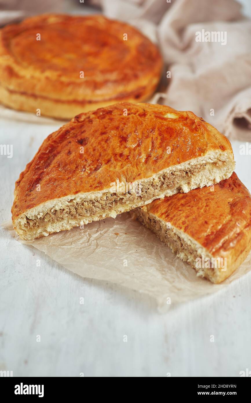 National traditional Caucasian food, Ossetian pies, khachapuri, chudu ...