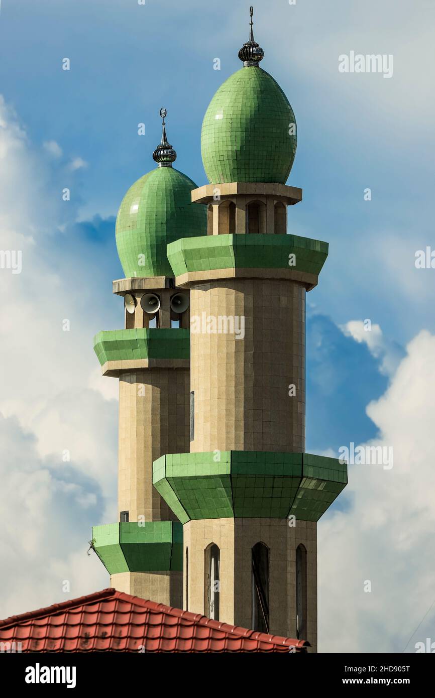Minarets of the Masjid Agung Rantepao mosque in the centre of this ...