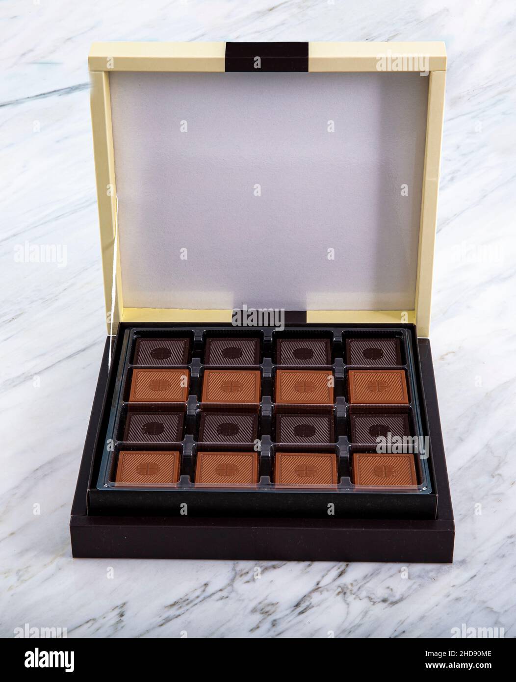 Madlen Chocolate, Square Chocolate Package. Milky and bitter square ...