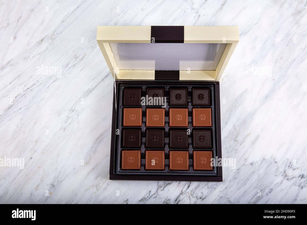 Madlen Chocolate, Square Chocolate Package. Milky and bitter square ...