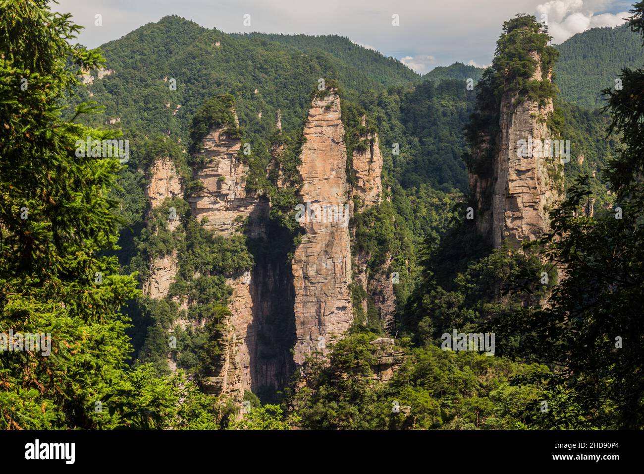 Rocky cliffs in Zhangjiajie National Forest Park in Hunan province ...