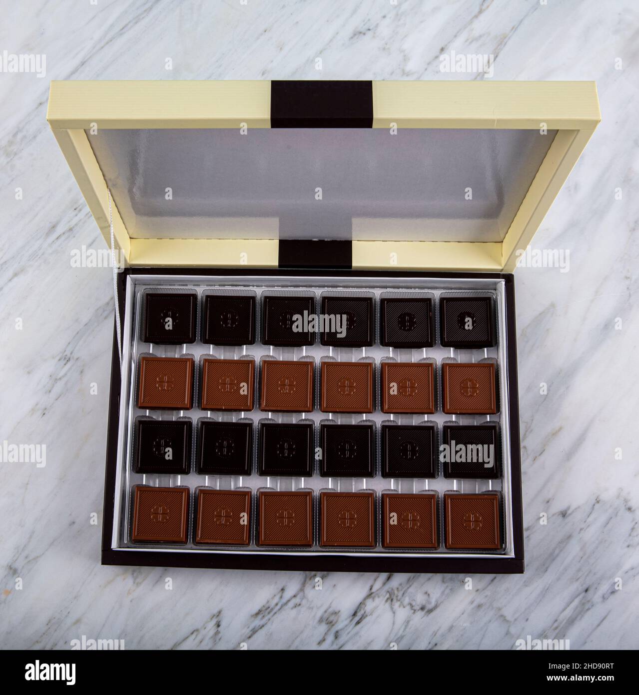 Madlen Chocolate, Square Chocolate Package. Milky and bitter square ...