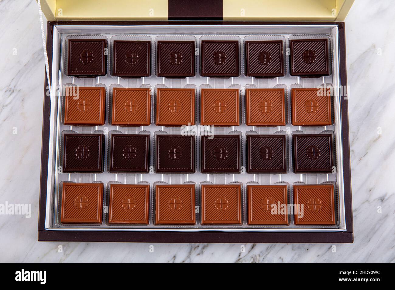 Madlen Chocolate, Square Chocolate Package. Milky and bitter square ...