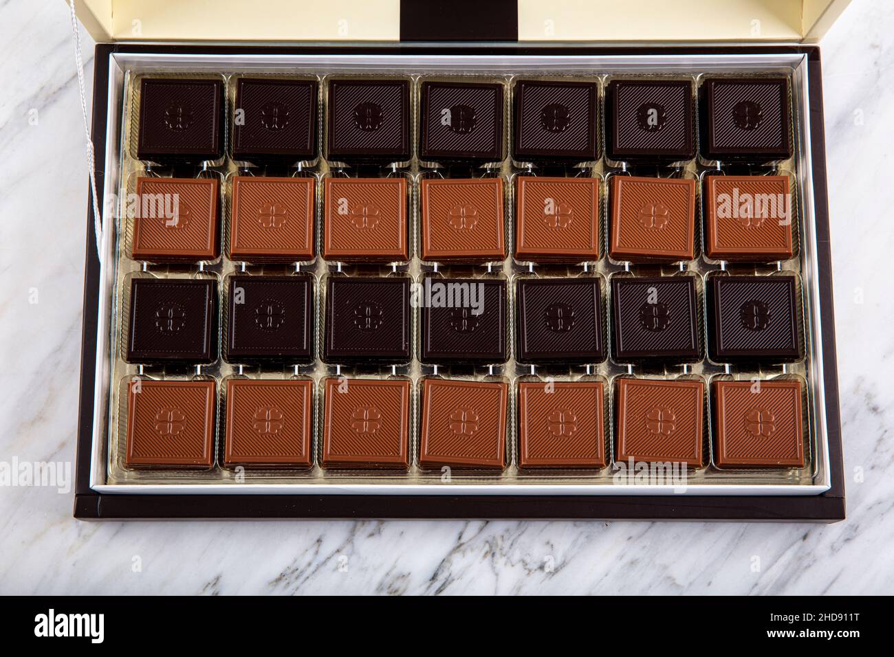 Madlen Chocolate, Square Chocolate Package. Milky and bitter square ...