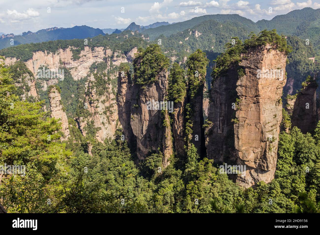 Rocky pinnacles in Zhangjiajie National Forest Park in Hunan province ...