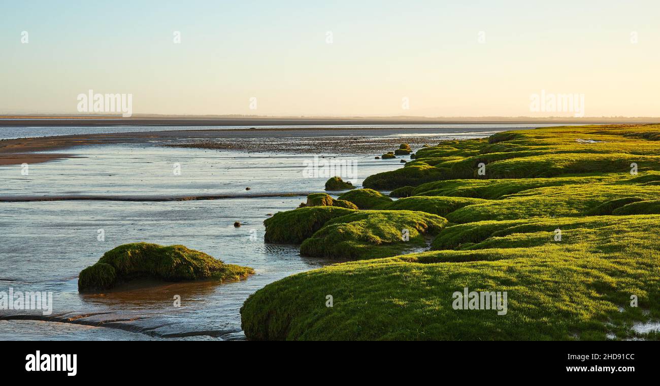 Bowness-on-Solway looking north over the Solway Firth in Cumbria Stock ...