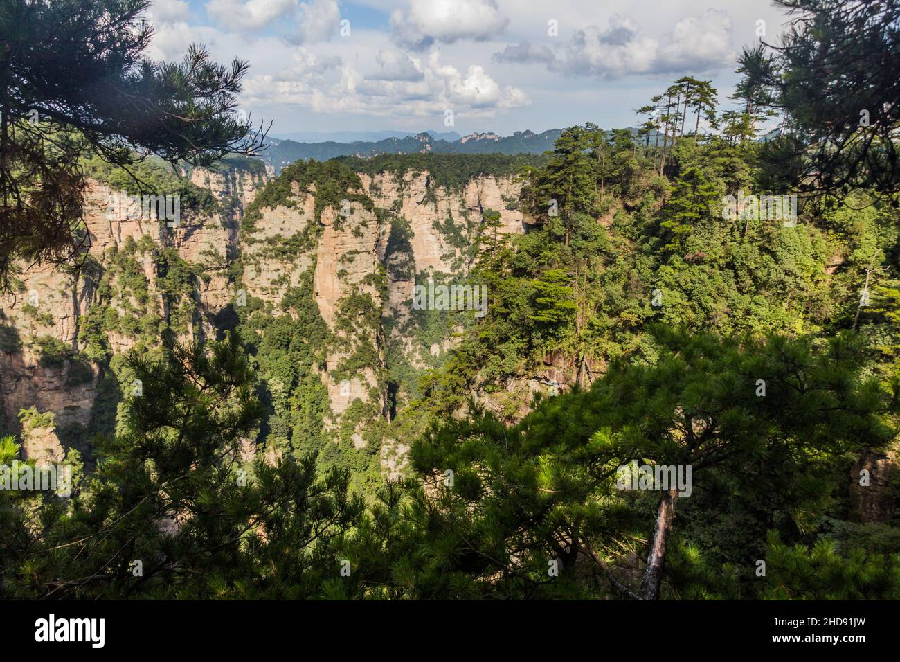 Rocky cliffs in Zhangjiajie National Forest Park in Hunan province ...