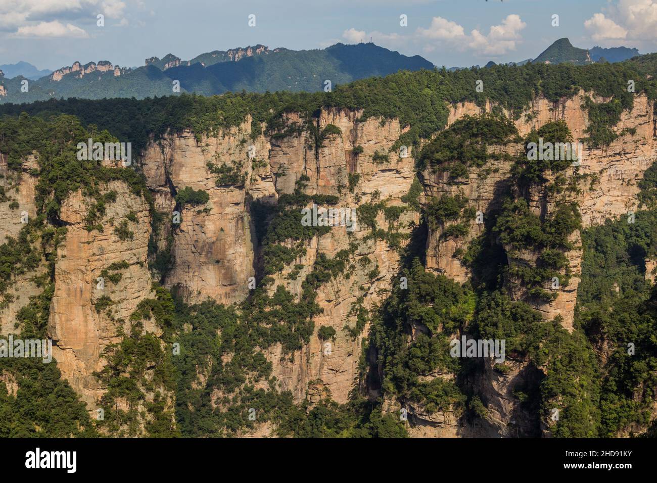 Rocky cliffs in Zhangjiajie National Forest Park in Hunan province ...