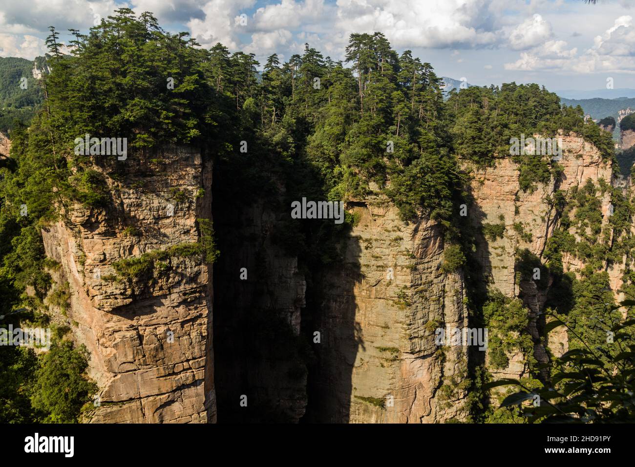 Rocky cliffs in Zhangjiajie National Forest Park in Hunan province ...