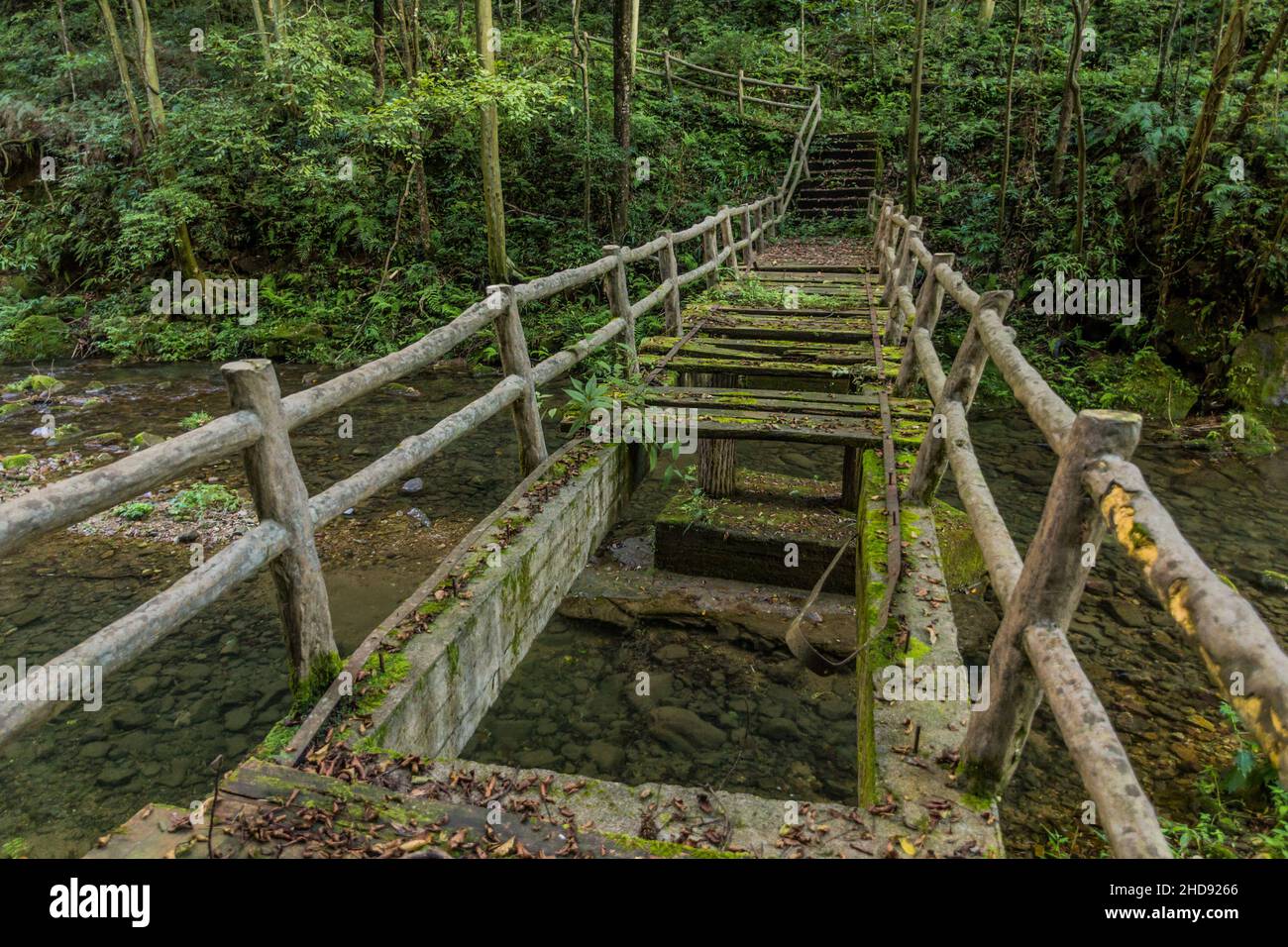 Broken bridge over Golden Whip stream in Zhangjiajie National Forest ...