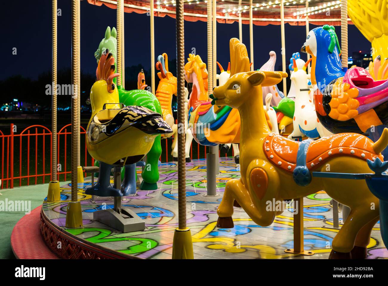 Playground with rides hi-res stock photography and images - Alamy