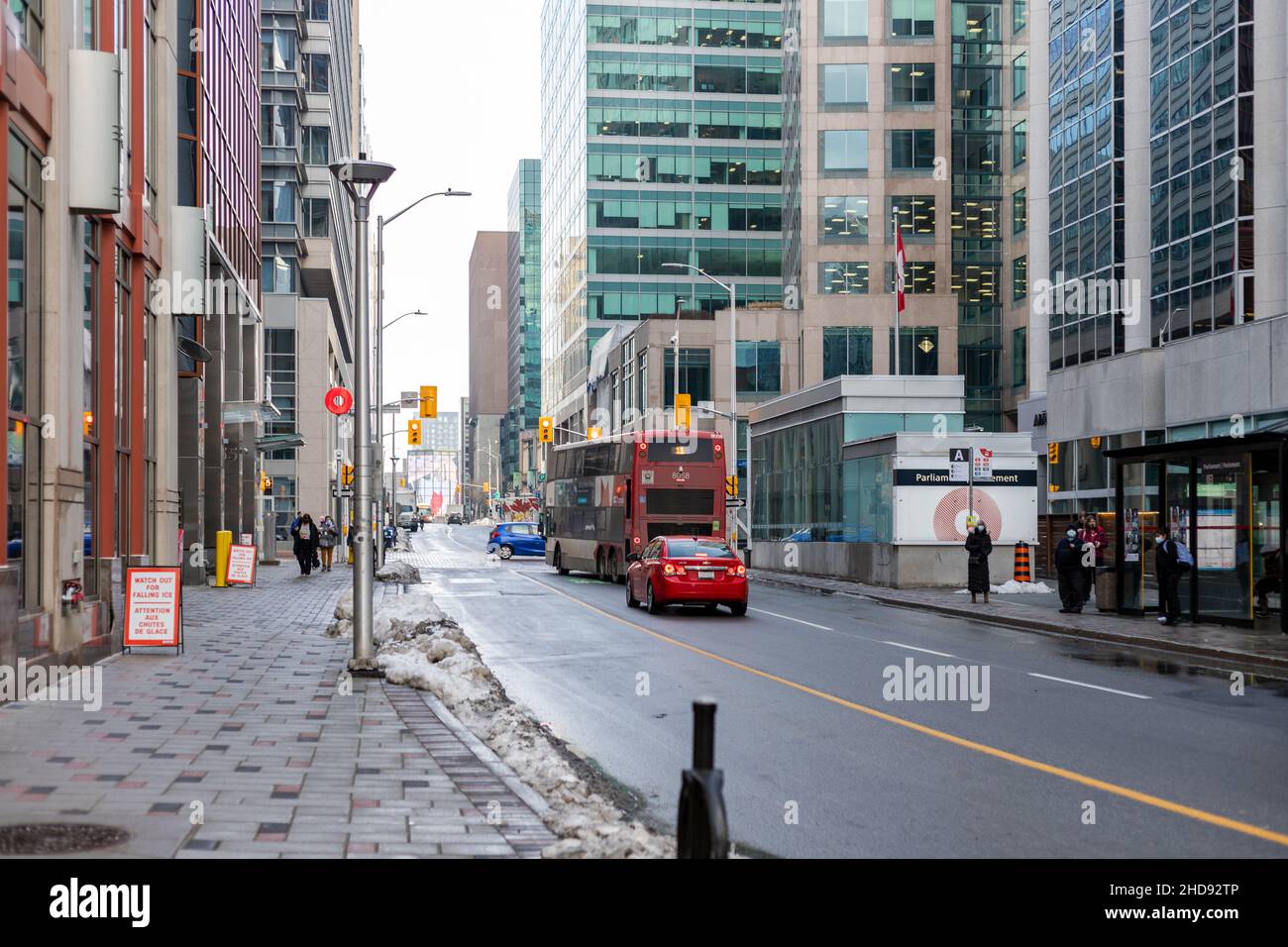 Ottawa, Canada - December 16, 2021: Public bus in downtown street of ...