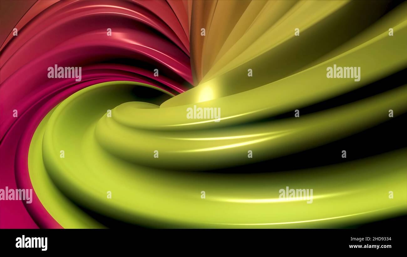 3D colorful animation of a circle or ring. Hypnotic spiral illusion ...