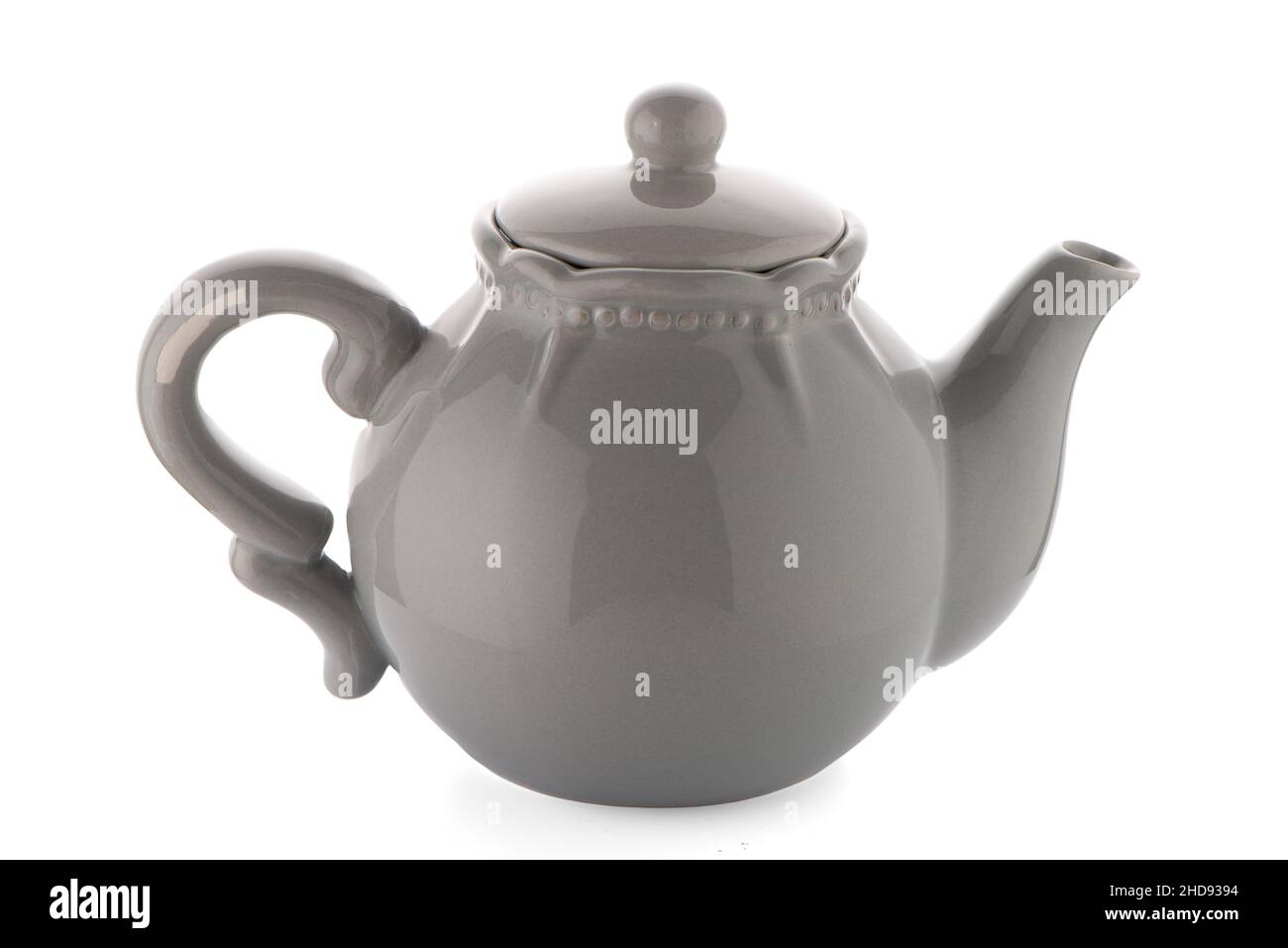 Grey tea pot isolated on white background Stock Photo - Alamy