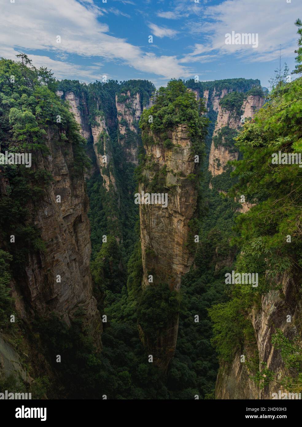 Sandstone pillars in Wulingyuan Scenic and Historic Interest Area in ...