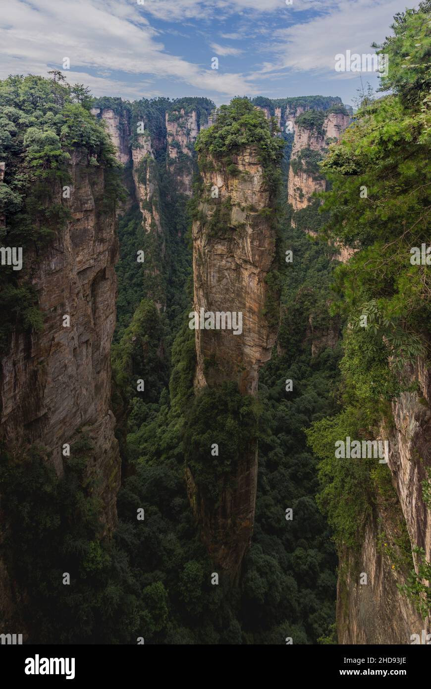 Sandstone pillars in Wulingyuan Scenic and Historic Interest Area in ...