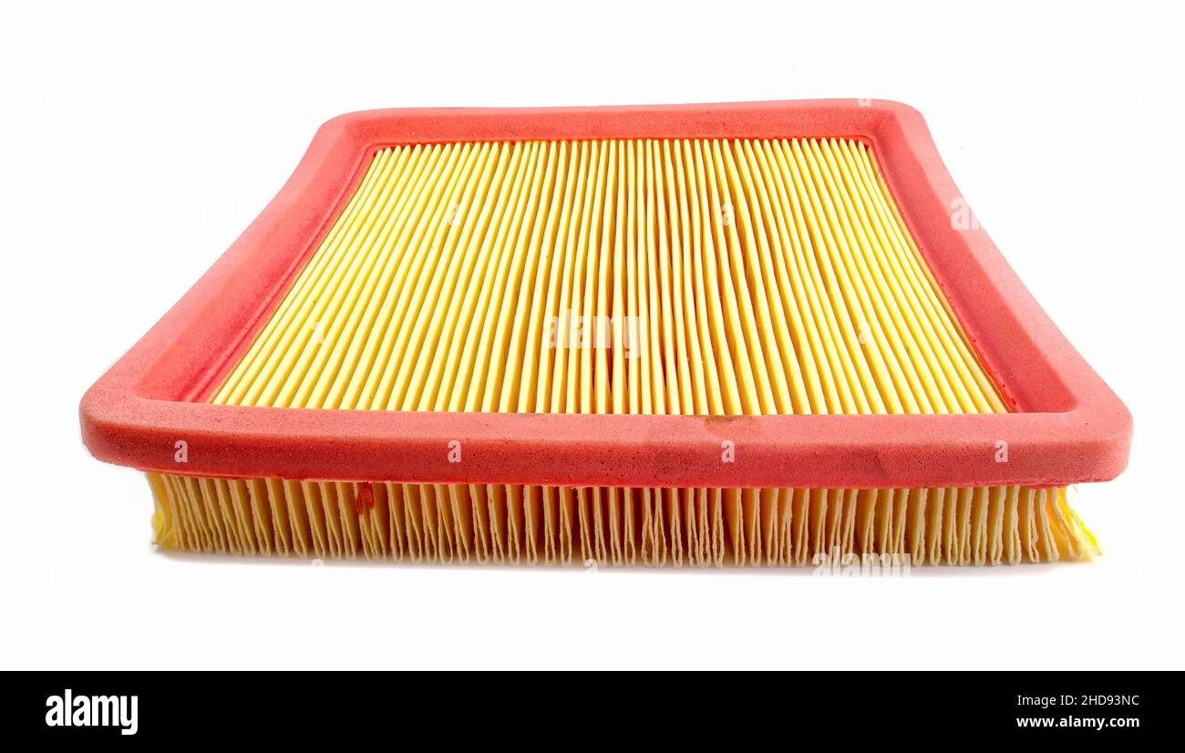 Car air filter isolated on white background Stock Photo - Alamy