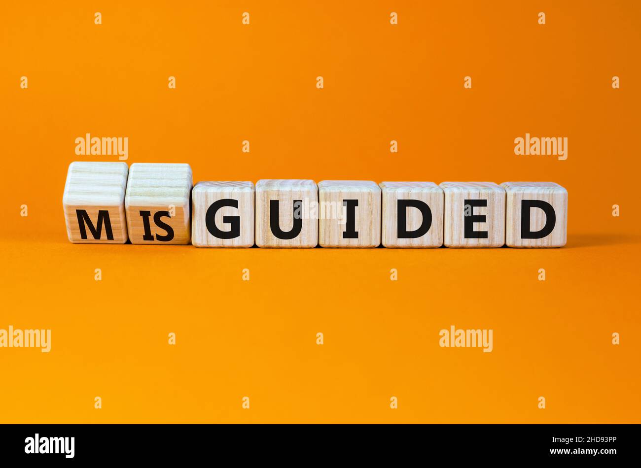 Guided or misguided symbol. Turned wooden cubes and changed the word ...