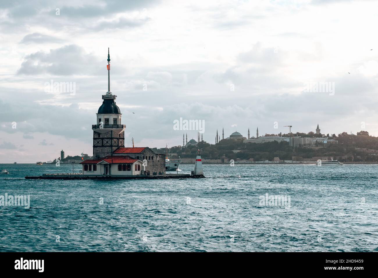 View of Maiden's Tower. Historical place in Turkey Stock Photo - Alamy