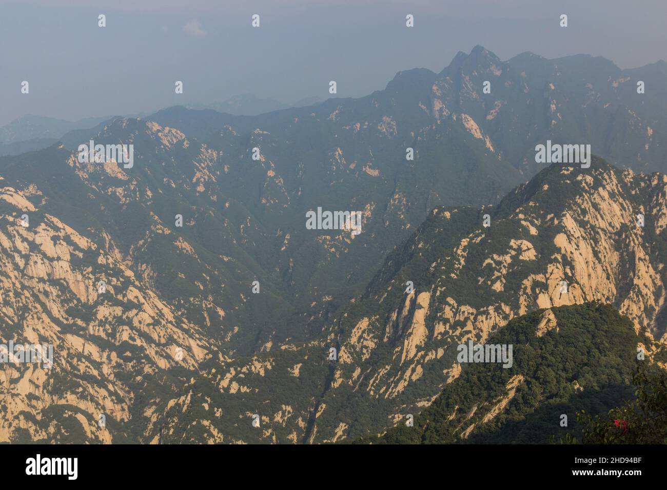 View from the peak of Hua Shan mountain in Shaanxi province, China ...