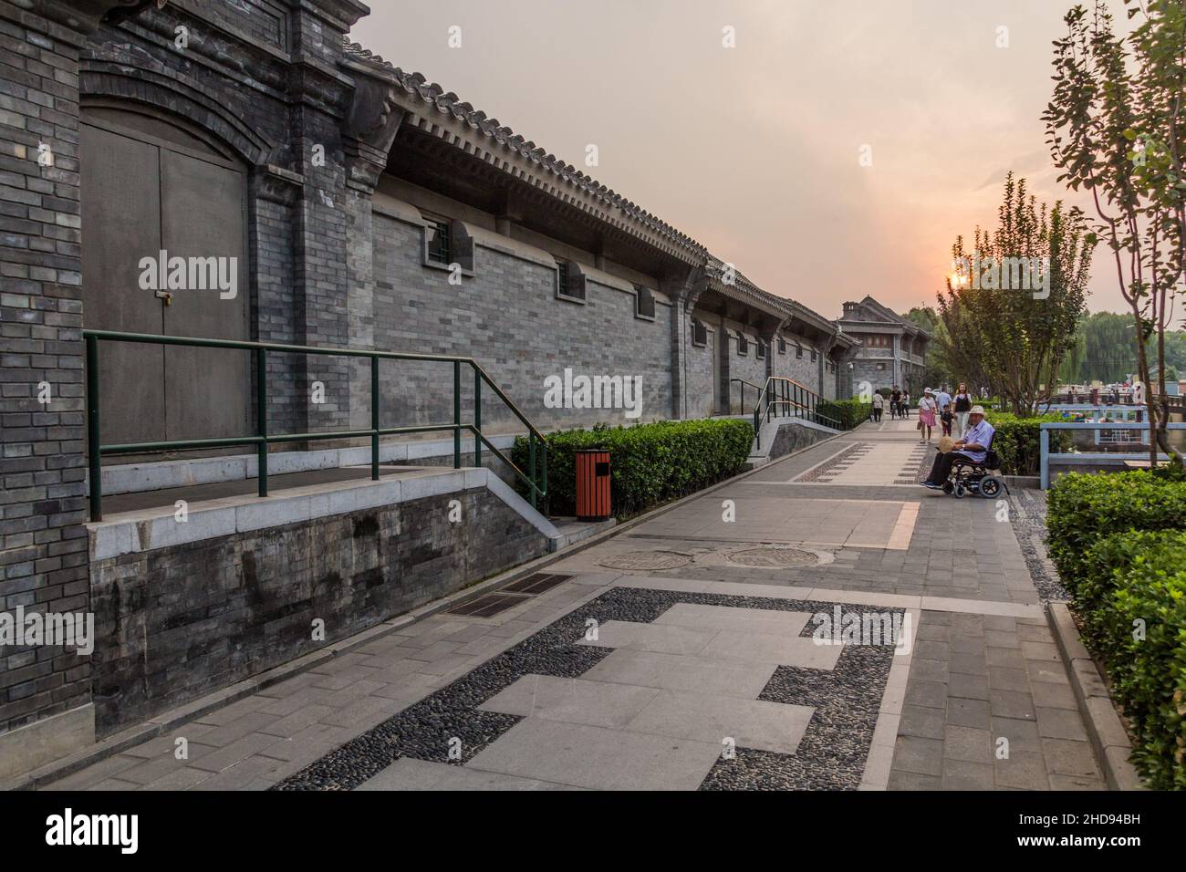 BEIJING, CHINA - AUGUST 26, 2018: Pedestrian street in hutong area of ...
