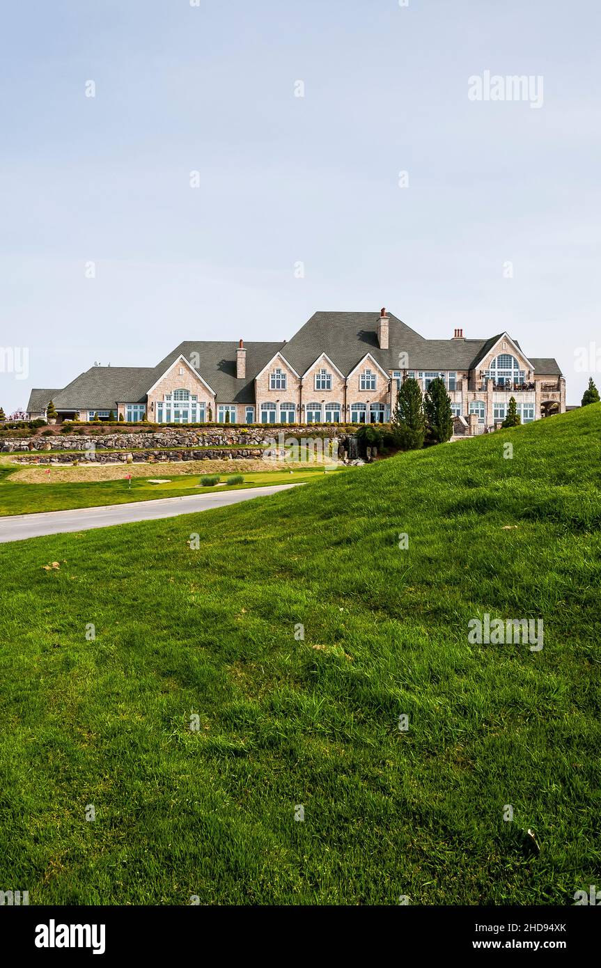 A view of the clubhouse at the Golf Club at Newcastle, Washington Stock ...